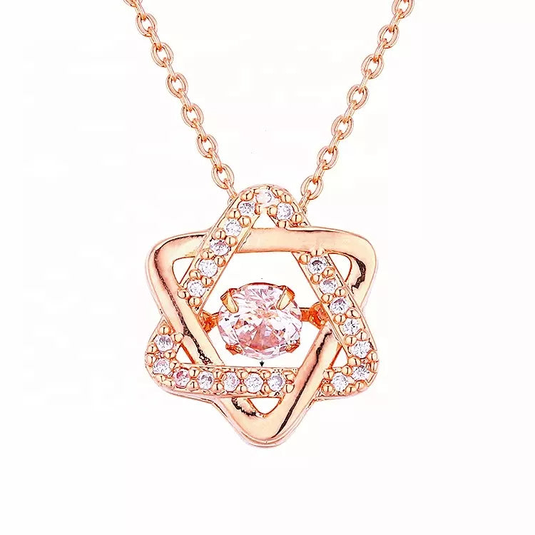 Moving Diamond David of Star Pendant Necklaces – Catchyshine