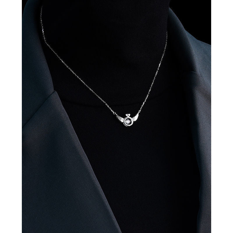 18K Gold & Silver Plated Angel Wings Smart Clavicle Necklace Advanced ...