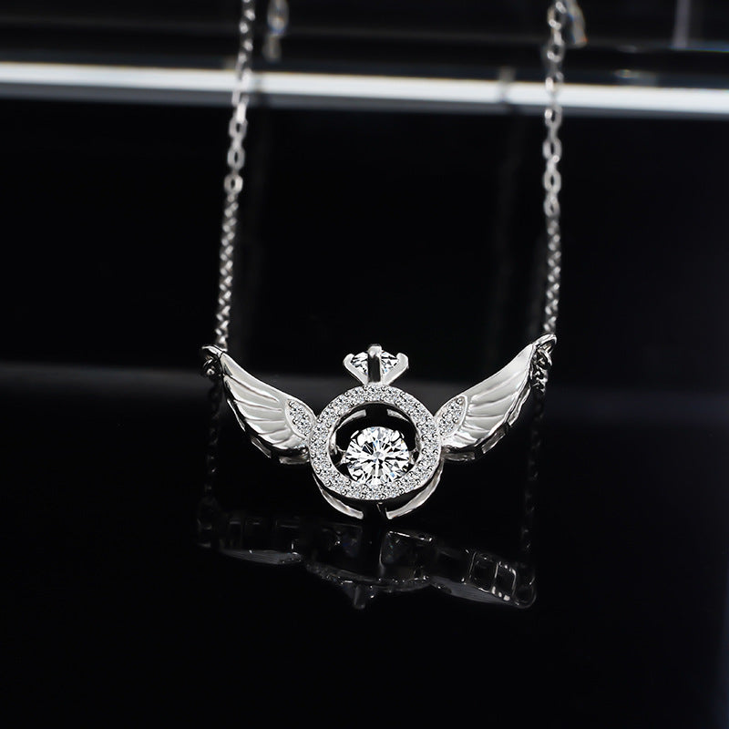 18K Gold & Silver Plated Angel Wings Smart Clavicle Necklace Advanced ...
