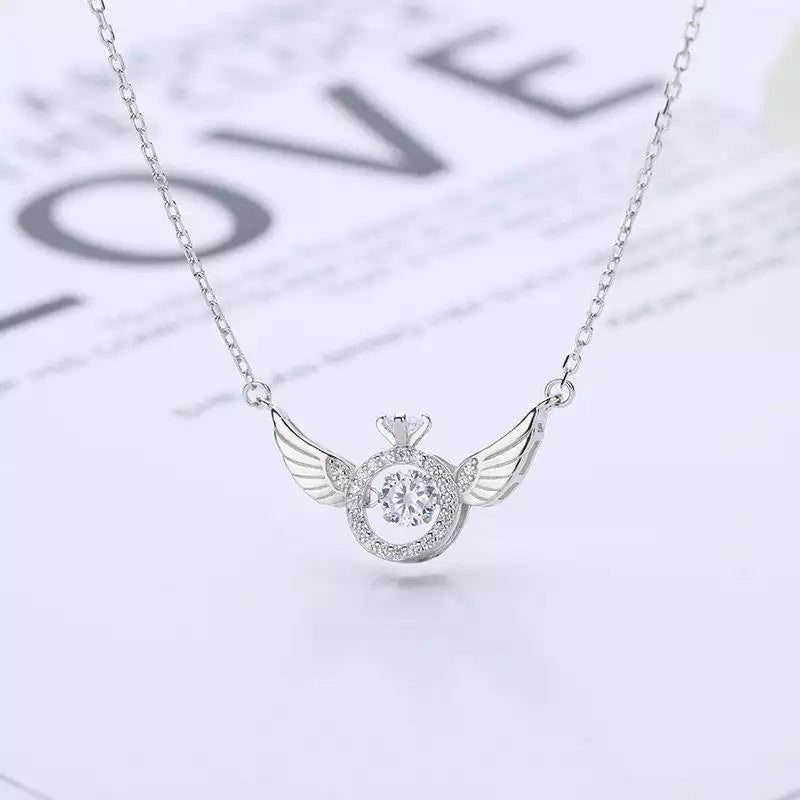 18K Gold & Silver Plated Angel Wings Smart Clavicle Necklace Advanced ...