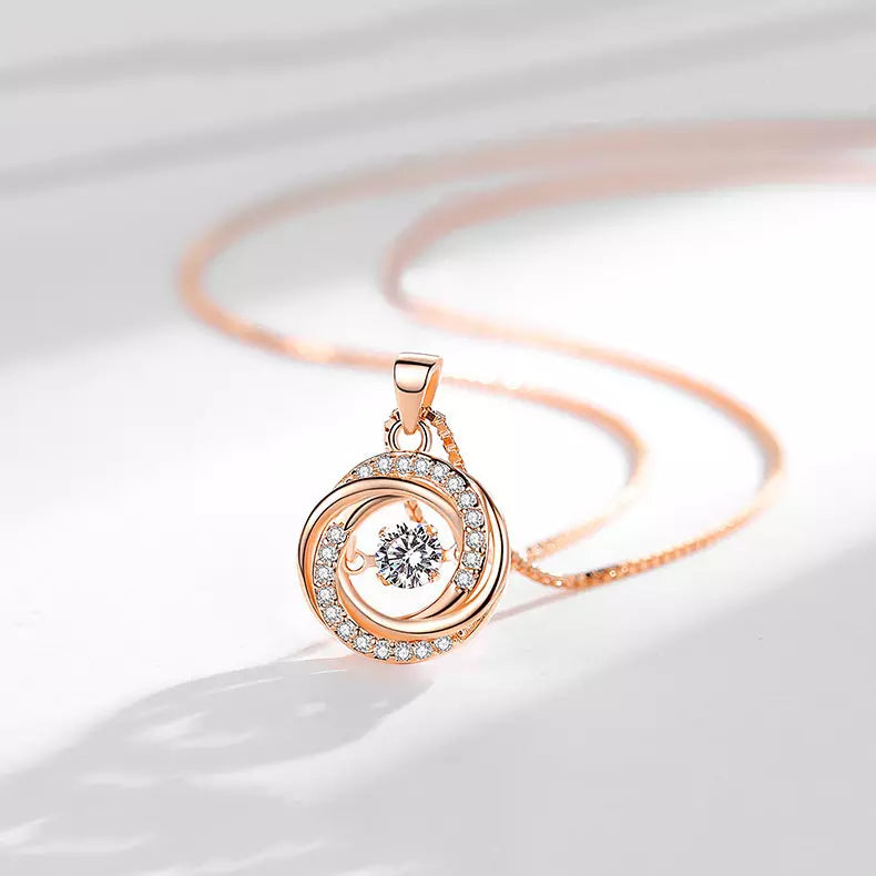Cubic Zirconia Moving Diamond Necklace Pendant – Catchyshine